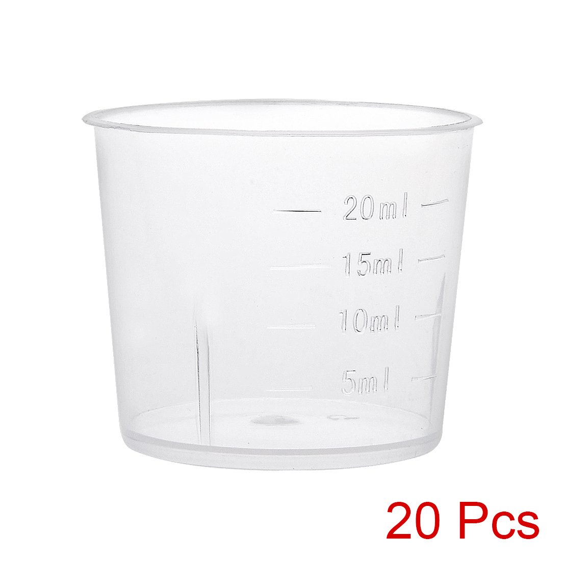 uxcell Measuring Cup 20ml PP Plastic Graduated Beaker Clear for Lab Kitchen liquids 20pcs