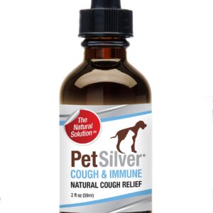 PetSilver Immune Support - Chelated Silver Formula - Promotes Respiratory Health in Cats & Dogs - Sinus & Kennel Cough Treatment - Natural Antibiotic - Allergy Relief - Easy-to-Use Dropper - 2 fl oz