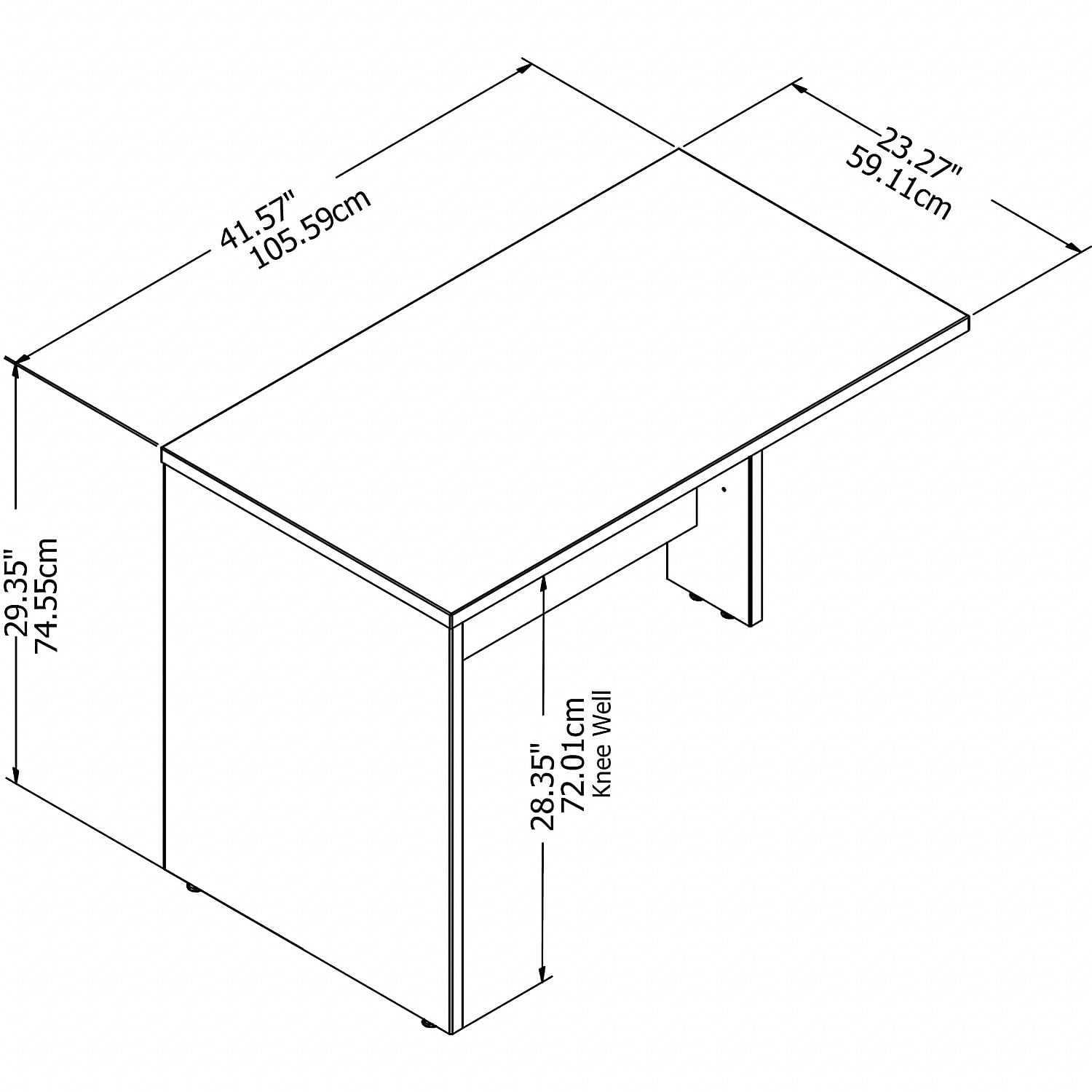 bbf Bush Business Furniture Studio C 42-Inch W Desk Return, White (SCR142WH)