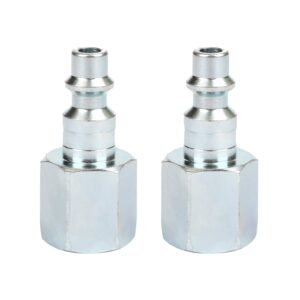 wynnsky industrial air plug set, 1/4 inch body size, 3/8 inch npt female threads, 2 pieces steel air fittings