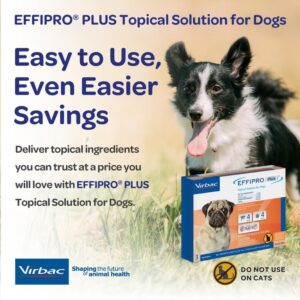 Virbac Effipro Plus Topical Solution for Dogs - Dog Flea and Tick Treatment for Small Dogs (5-22.9lbs), 3 Doses, Waterproof Topical Prevention