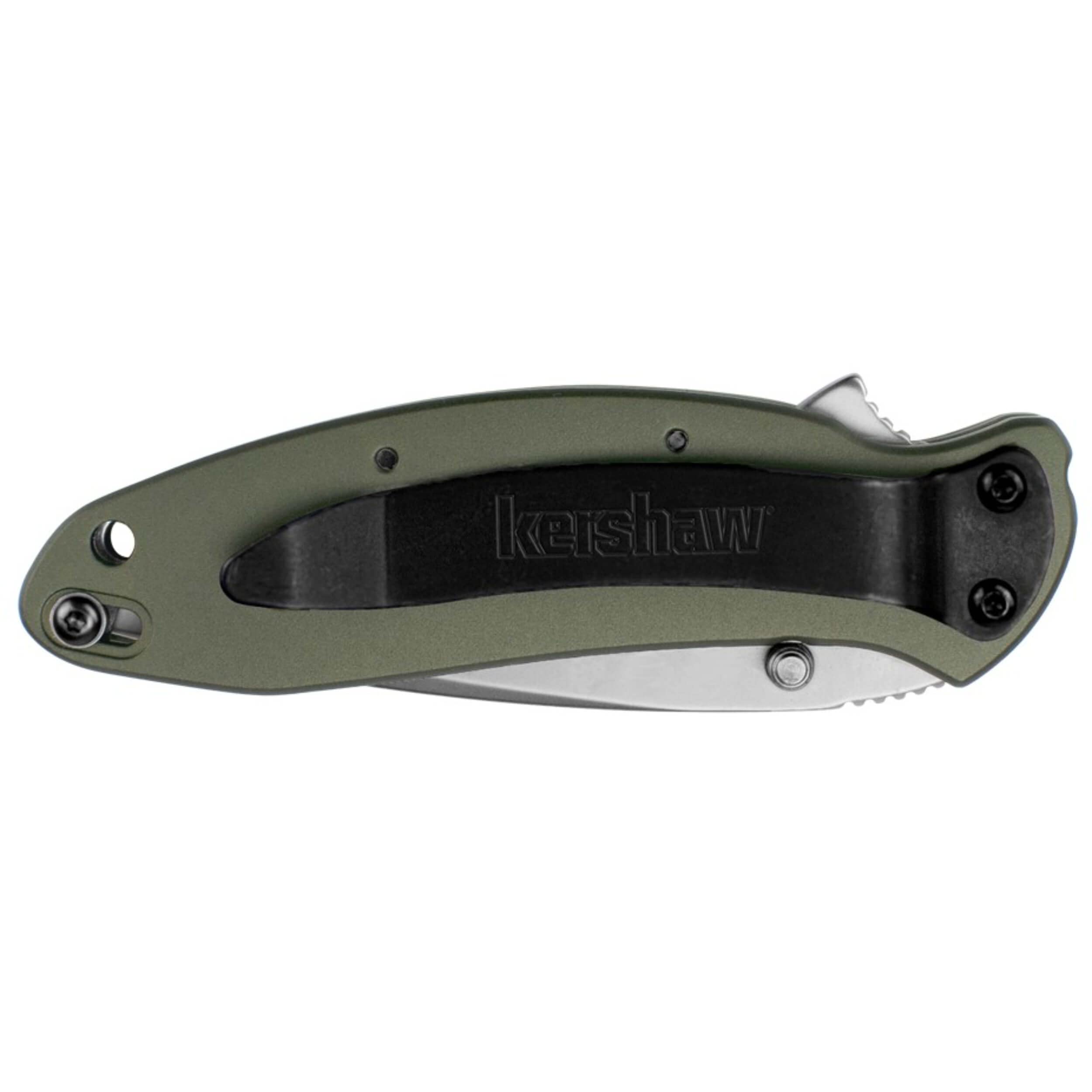 Palmetto Wood Shop - Engraved Kershaw Scallion 1620OL Pocket Knife Gift for Men, Folding Knife for Hunting, Fishing, Camping, Everyday Carry - 2.25-inch Stainless Steel Blade, 3.5-inch Aluminum Handle