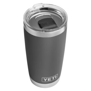 yeti rambler 20 oz tumbler, stainless steel, vacuum insulated with magslider lid, charcoal