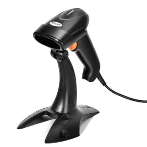 nyear 2d&1d&qr usb barcode scanner with stand,screen and printed usb barcode scanner 2d automatic barcode reader handhold cmos image barcode scanner for tablets,computers pos, cashier (2d wired)