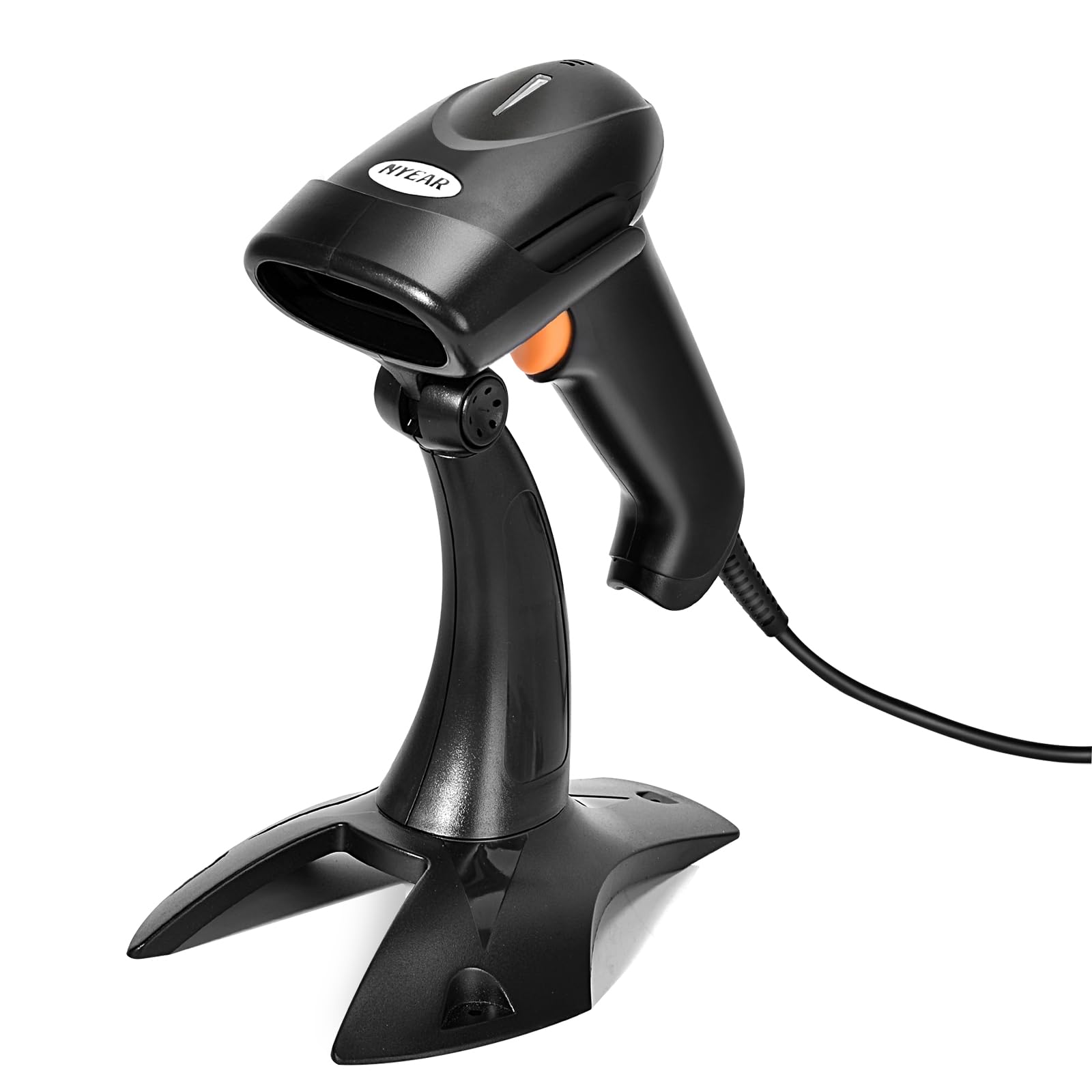 NYEAR 2D&1D&QR USB Barcode Scanner with Stand,Screen and Printed USB Barcode Scanner 2D Automatic Barcode Reader Handhold CMOS Image Barcode Scanner for Tablets,Computers POS, Cashier (2D Wired)