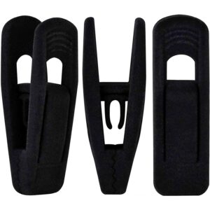 tofiigrem black velvet hangers clips 20 pack, non-slip velvet clips for suit velvet hanger pants hangers skirt hanger, strong finger perfect for thin velvet hangers