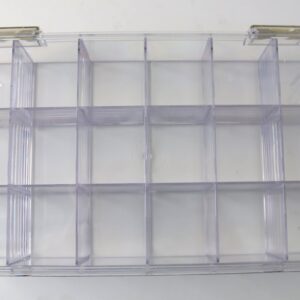 Clear 18 Compartment Storage Plastic Box 10 3/8" L x 6" W x 2" H - 1 Piece Per Pack