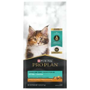 purina pro plan with probiotics, high protein dry kitten food, shredded blend chicken & rice formula - 5 lb. bag