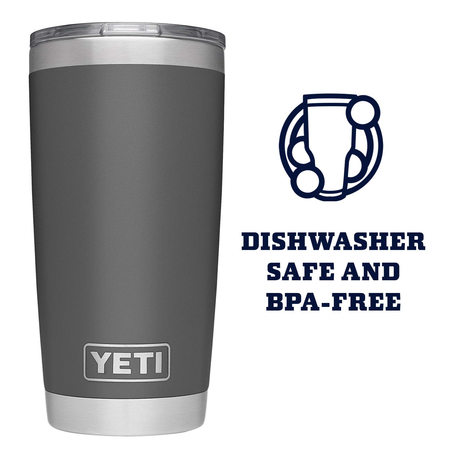 YETI Rambler 20 oz Tumbler, Stainless Steel, Vacuum Insulated with MagSlider Lid, Charcoal