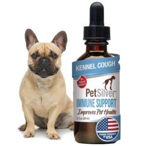 petsilver immune support - chelated silver formula - promotes respiratory health in cats & dogs - sinus & kennel cough treatment - natural antibiotic - allergy relief - easy-to-use dropper - 2 fl oz