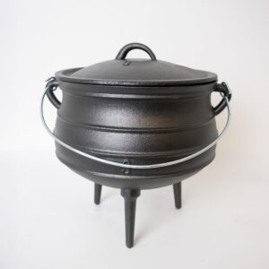 lehman's campfire cooking kettle pot - cast iron potje dutch oven with 3 legs and lid, 10.5 inch, 2 gallon