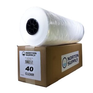 norton supply dry cleaning poly bags - transparent plastic garment cover, 40" long, 100 gauge thickness, suit packing, travel & laundry clothes closet hanging