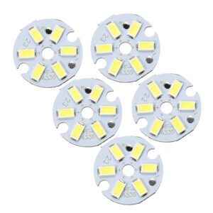 uxcell led chip bulb 300ma 3w 6 leds 5730 surface mounted devices module aluminum board pure white super bright 22mm dia 5pcs for floodlight