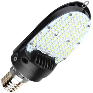 115w led shoebox corn retrofit lamps - 5000k daylight - rotatable e39 mogul base - 15500 lm (500w mh equiv.) - 180° commercial led paddle bulb - retrofitting parking lot wall pack flood light