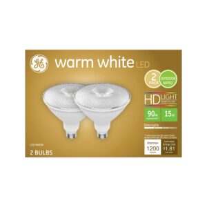 ge lighting 45249 relax hd led (90-watt replacement) 1200-lumen par38 bulb, soft white, 2-pack, 2 piece