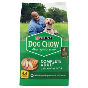 purina dog chow complete adult dry dog food kibble with chicken flavor - (4) 4.4 lb. bags