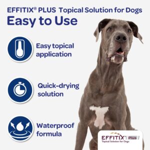 Effitix Plus Topical Solution for Dogs - for Dog Flea and Tick for X-Large Dogs (89-132lbs), 3 Doses, Waterproof Topical Prevention (by Virbac)