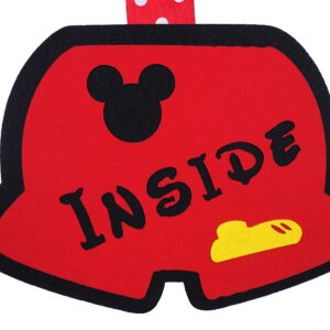 RORARO Mickey Mouse Birthday Welcome Door Sign Felt Decorations Welcome Hanger-Come inside its fun inside-Disney Decorations Supplies Birthday banner Party Favor