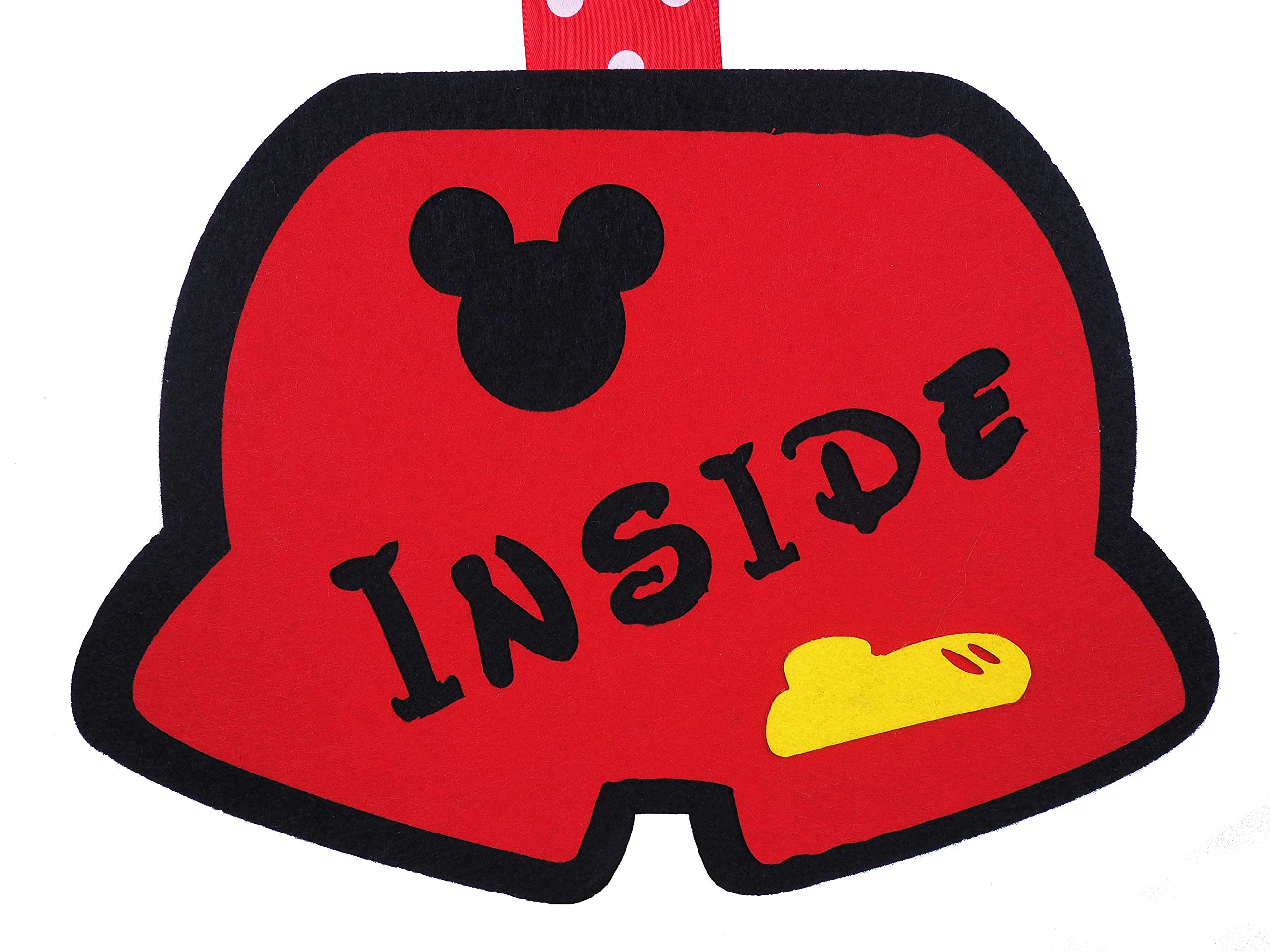 RORARO Mickey Mouse Birthday Welcome Door Sign Felt Decorations Welcome Hanger-Come inside its fun inside-Disney Decorations Supplies Birthday banner Party Favor