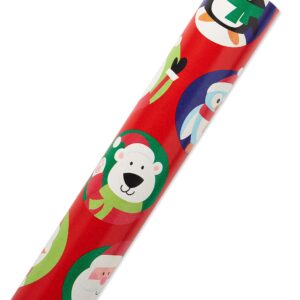 American Greetings 175 sq. ft. Reversible Kids Christmas Wrapping Paper, Santa and Snowflakes (1 Jumbo Roll 30 in. x 70 ft.)