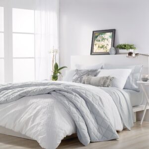 chf solid ogee microsculpt duvet sham set, king, white