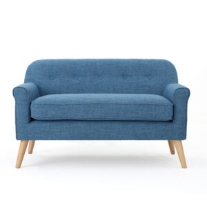 Christopher Knight Home Mariah Mid-Century Modern Loveseat, Muted Blue