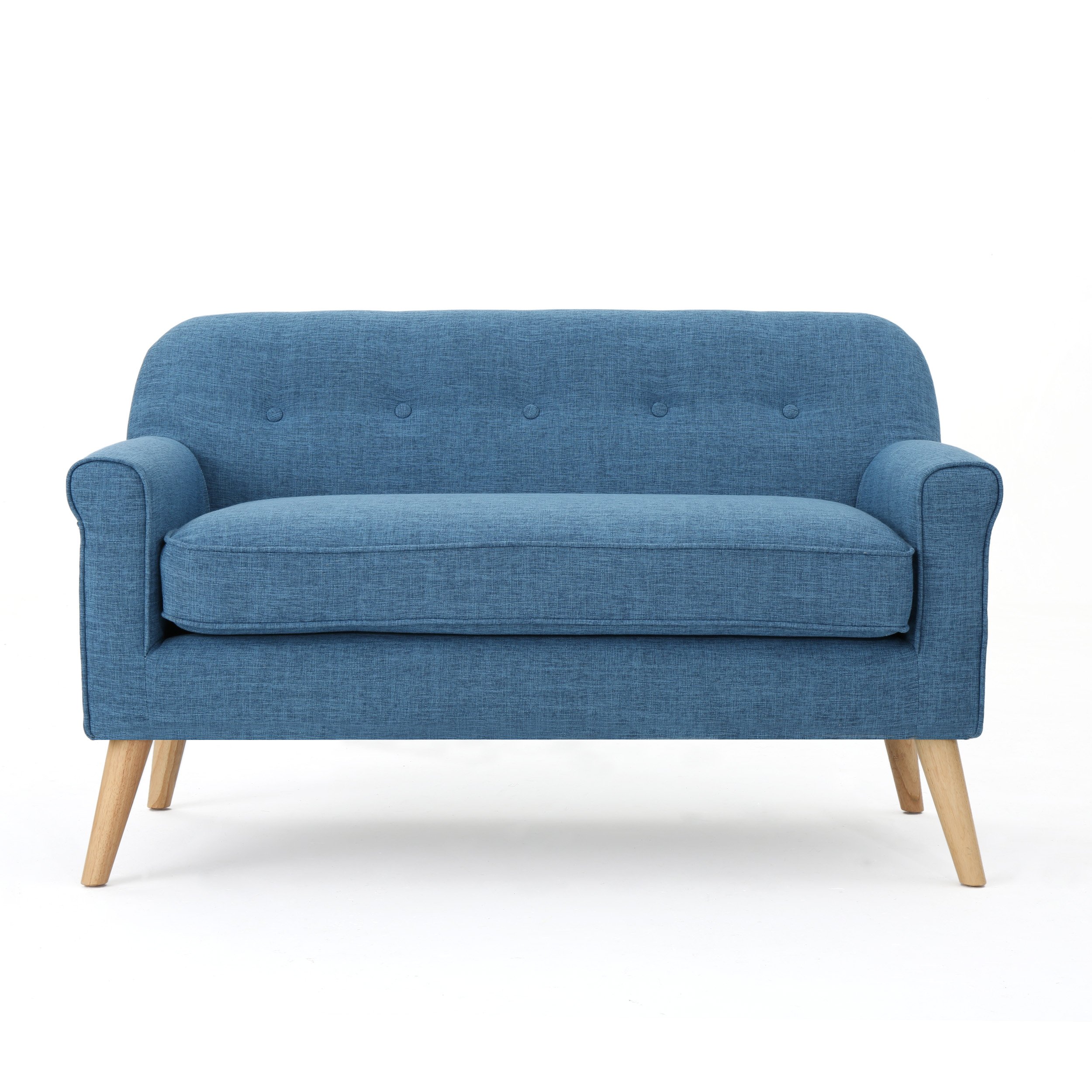 Christopher Knight Home Mariah Mid-Century Modern Loveseat, Muted Blue