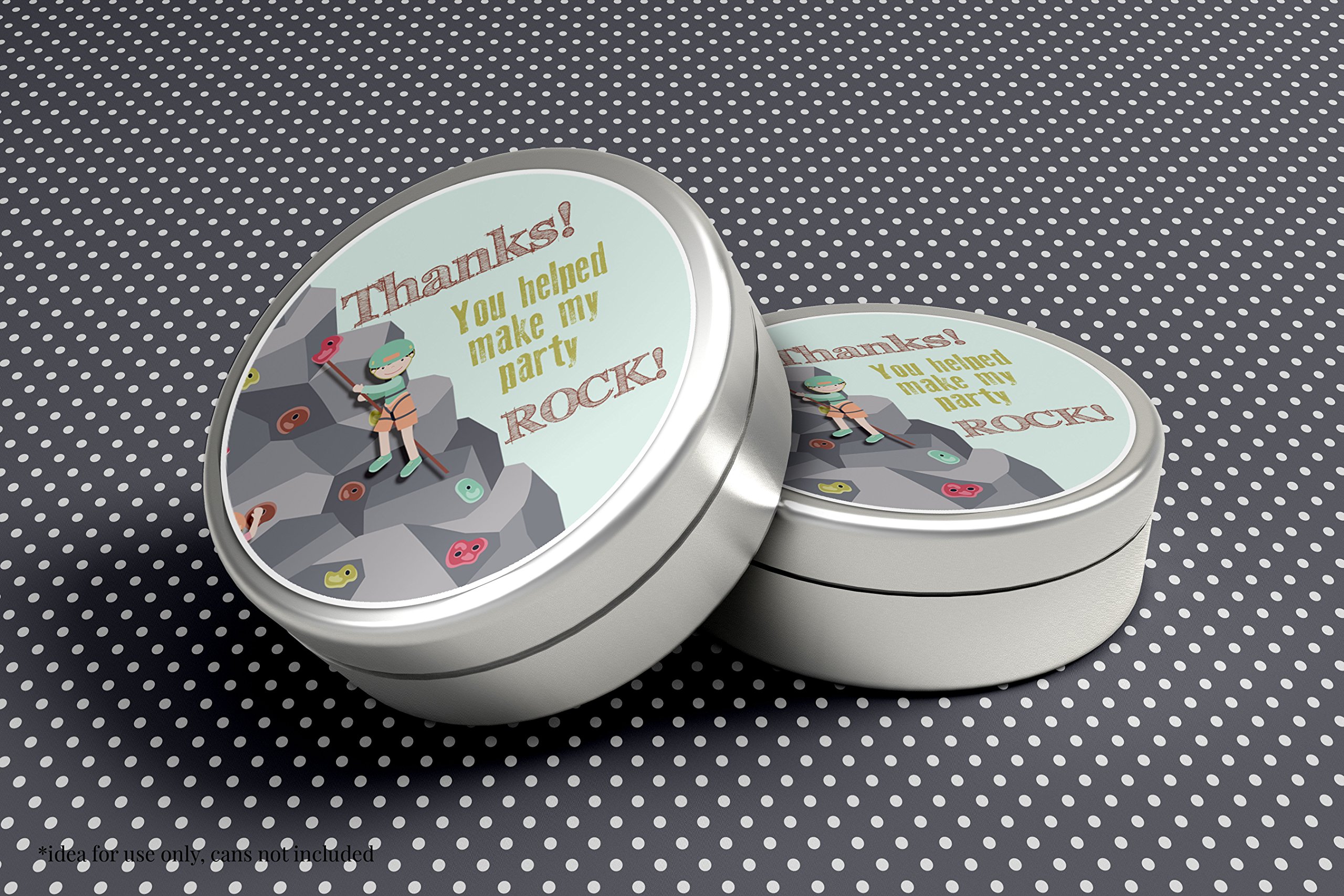 Rock Climbing Birthday Party Thank You Sticker Labels, 40 2" Party Circle Stickers by AmandaCreation, Great for Party Favors, Envelope Seals & Goodie Bags