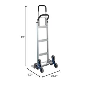 SmarketBuy Aluminum Stair Climber Hand Truck 18 x 7.5 Inch Nose Plate Stair Climbing Hand Truck 6 Wheels Hand Truck Dolly (Stair Climber Hand Truck)