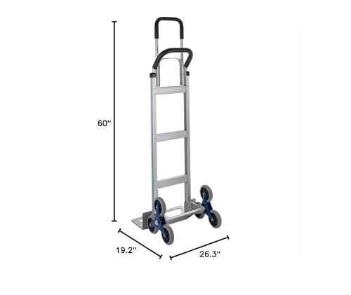 SmarketBuy Aluminum Stair Climber Hand Truck 18 x 7.5 Inch Nose Plate Stair Climbing Hand Truck 6 Wheels Hand Truck Dolly (Stair Climber Hand Truck)