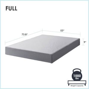 Best Price Mattress Full Box Spring, 9" High Profile with Heavy Duty Steel Slat Mattress Foundation Fits Standard Bed Frame, Full Size