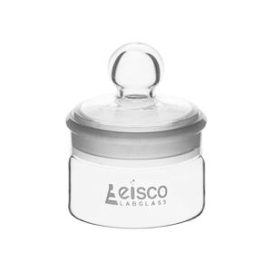 eisco weighing bottle, low form, 35ml capacity, borosilicate glass with interchangeable ground stopper