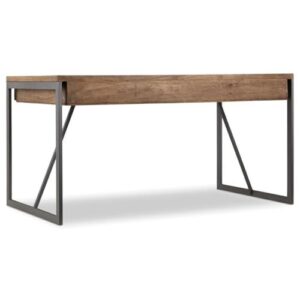 hooker furniture writing desk in medium wood and gray