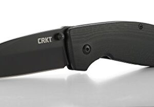 CRKT Gungho EDC Folding Pocket Knife: Everyday Carry, Black Tanto Blade, Assisted Open, G10 Handle, Reversible Pocket Clip 7740