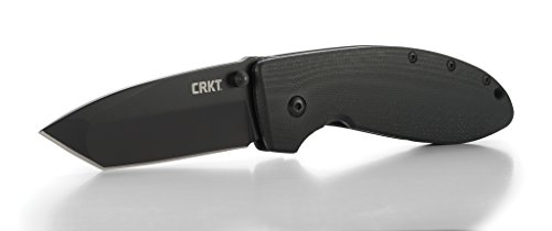 CRKT Gungho EDC Folding Pocket Knife: Everyday Carry, Black Tanto Blade, Assisted Open, G10 Handle, Reversible Pocket Clip 7740