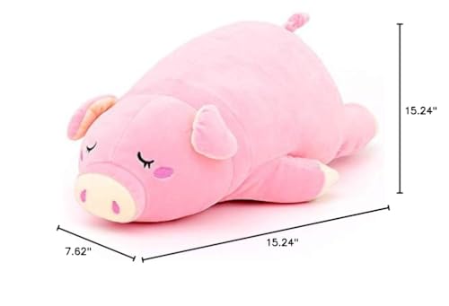 PASSIONFRUIT Stuffed Plush Pig/Piggy Pet -Toy Pink 17.6" Doll Baby Pillow Stuffed Animal | Super Soft, Huggable Toy for Toddler, Boys, Girls | Snuggle, Cuddle Pillow Stuffed with PP Cotton