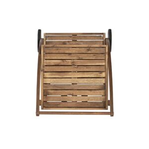 Linon Chandler Acorn Finished Acacia Wood Outdoor Bar Trolley with Three Bottle Glass Holders