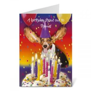 personalized photo dog birthday card- custom greeting card with recipient's name, perfect for kids, men and women