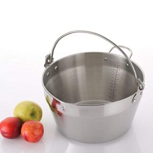 jam making maslin pan stainless steel preserve pot & handle bucket,camping pan (9l-9qt)