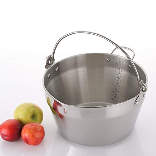 Jam Making Maslin Pan Stainless Steel Preserve Pot & Handle Bucket,Camping Pan (9L-9QT)