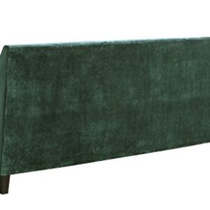 Iconic Home Camren Sofa Velvet Upholstered Swoop Arm Silver Nailhead Trim Espresso Finished Wood Legs Couch Modern Contemporary, Green