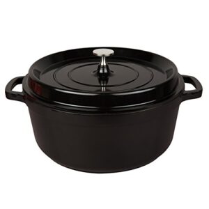 masterpan 7 quart non-stick cast aluminum dutch oven casserole stockpot 11", black