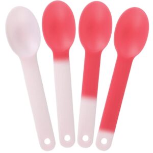 1000-count xl color changing ice cream plastic spoons | changes white to red when cold | perfect for birthdays, parties | frozen dessert supplies