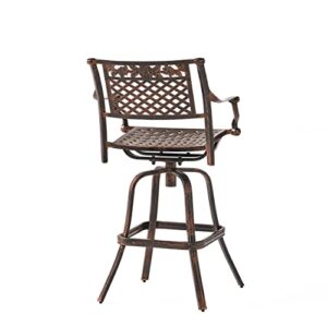 Christopher Knight Home Sebastian Cast Aluminum Barstool with Cushion, Copper