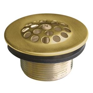 kingston brass dtl207 tub drain strainer and grid, brushed brass