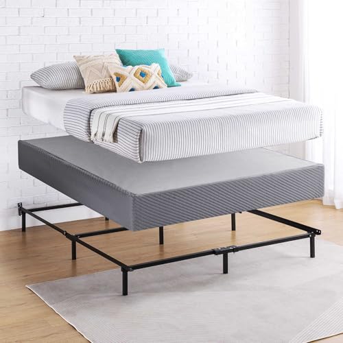 Best Price Mattress Full Box Spring, 9" High Profile with Heavy Duty Steel Slat Mattress Foundation Fits Standard Bed Frame, Full Size