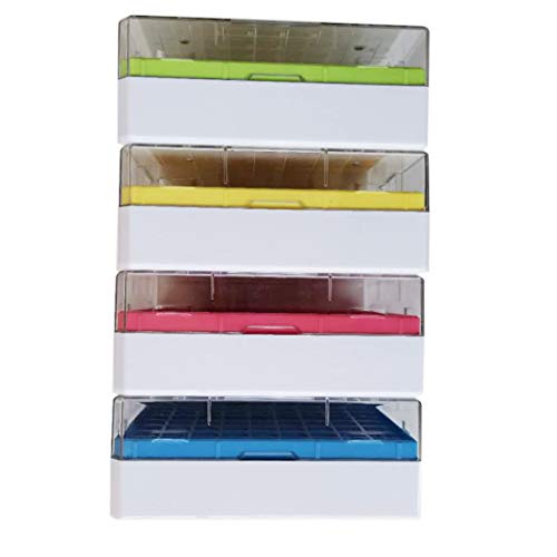 Polycarbonate CryoBox Vial Rack，9 x 9 Array, 81 Place (Blue/Green/Red/Yellow(Pack of 4))