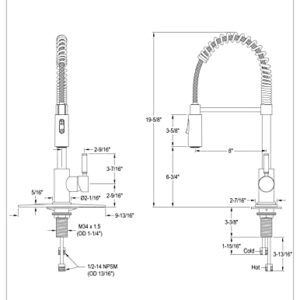 Kingston Brass LS8779DKL Kaiser Pre-Rinse Kitchen Faucet, 8 Inch in Spout Reach, Matte Black/Brushed Nickel