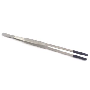 TWEEZERS RUBBER PVC COATED TIPS 12" STAINLESS FORCEPS STEAM ULTRASONIC CLEANING by G.S ONLINE STORE