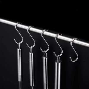 DZHJKIO 12 Pack Stainless Steel Heavy Duty(Bearing weigh 22LB) S Shaped Hanging Hooks 4.3" Hangers for Kitchen, Bathroom, Bedroom and Office(11cm)